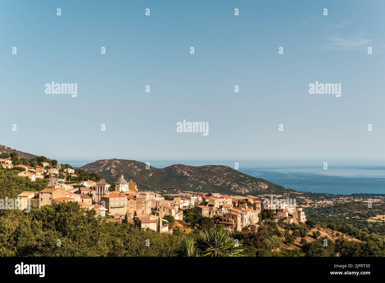 The village of Cateri in the Balagne region of Corsica with ...