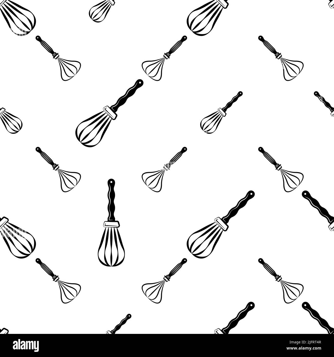 Beater Icon, Whisk Icon Seamless Pattern Vector Art Illustration Stock ...