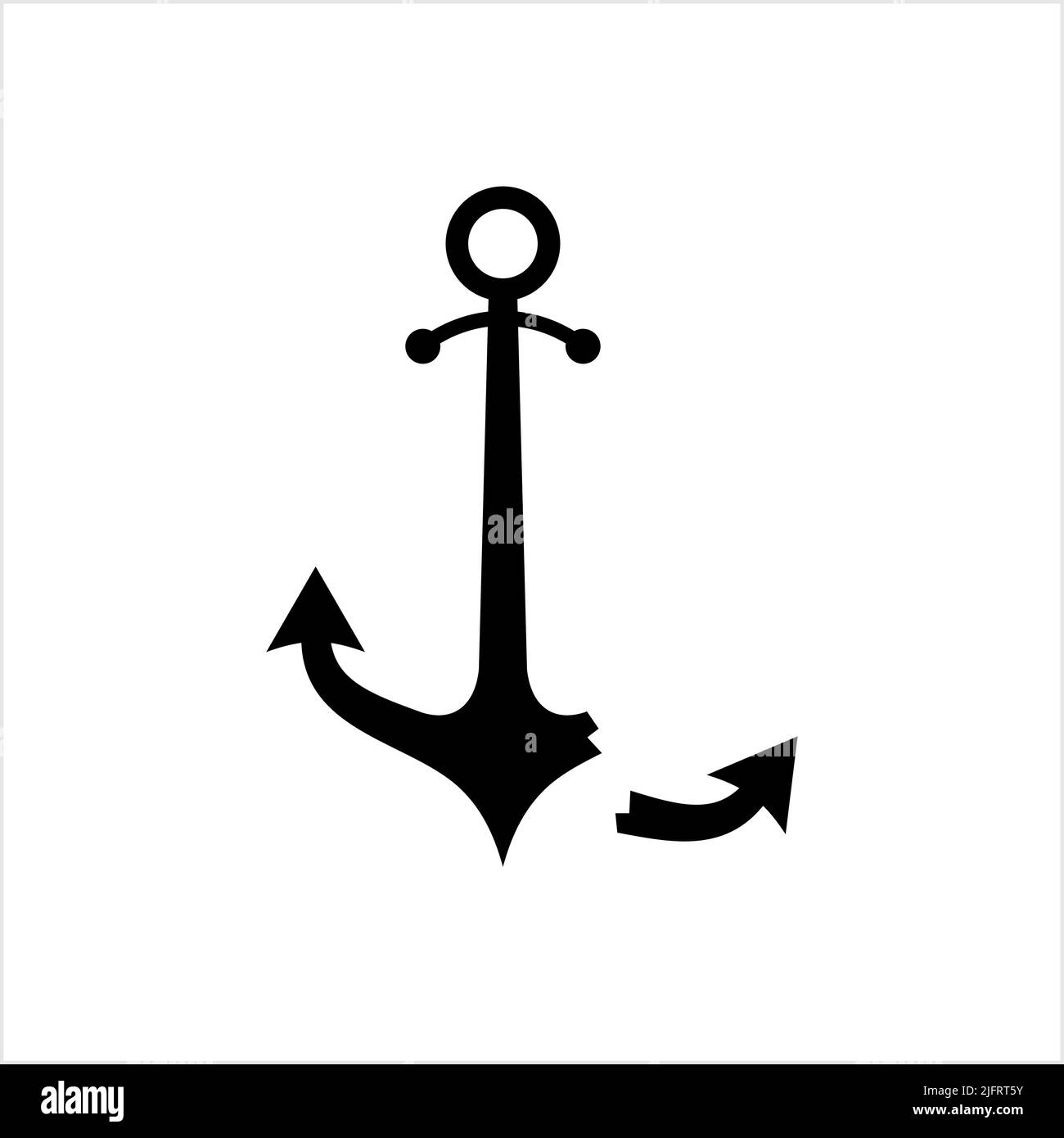Broken Anchor Icon, Flat Vector Art Illustration Stock Vector Image ...