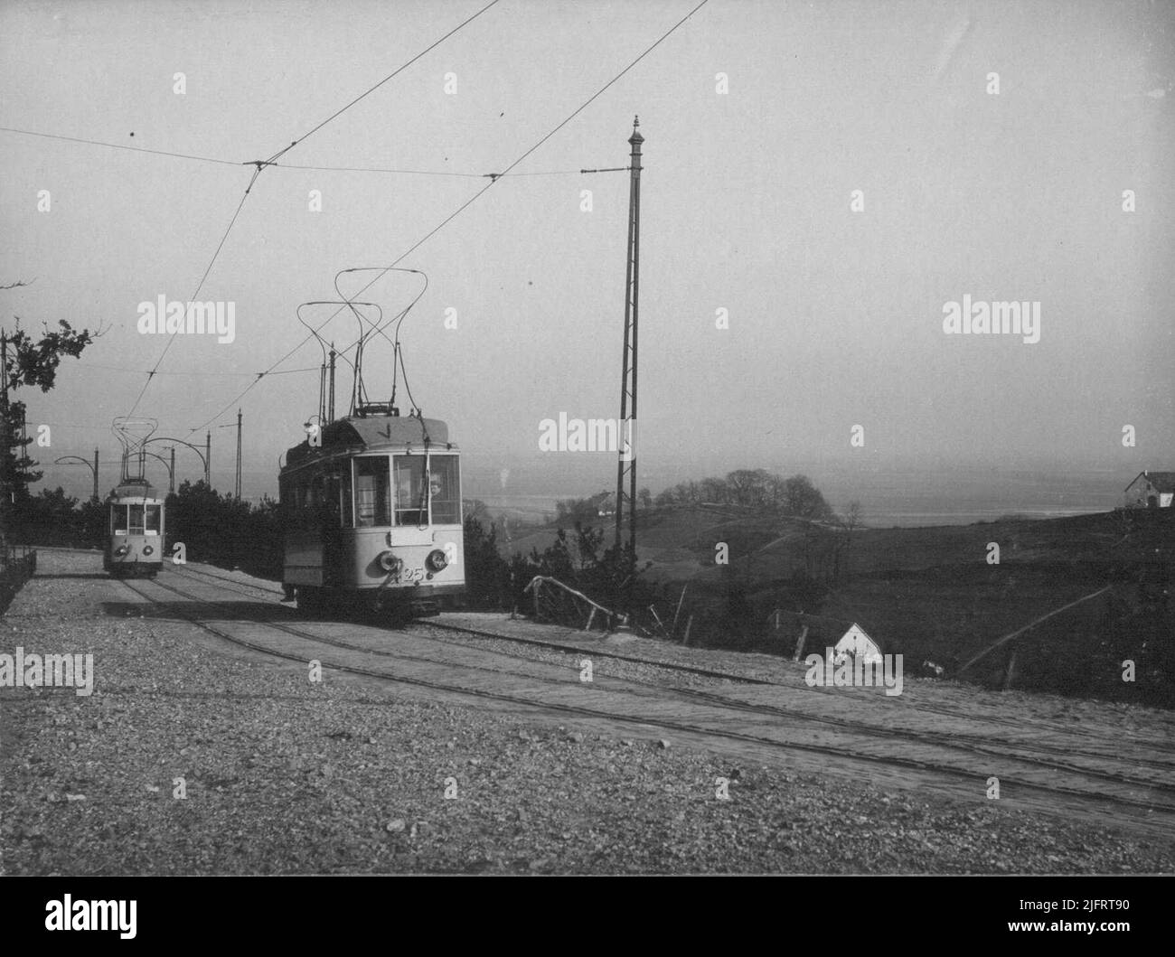 Electric vehicles rail trams Black and White Stock Photos & Images - Alamy