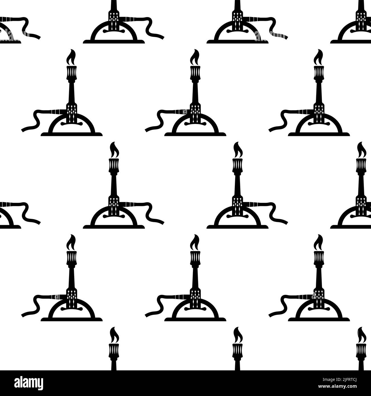 Bunsen Burner Icon,Laboratory Burner Seamless Pattern Vector Art ...