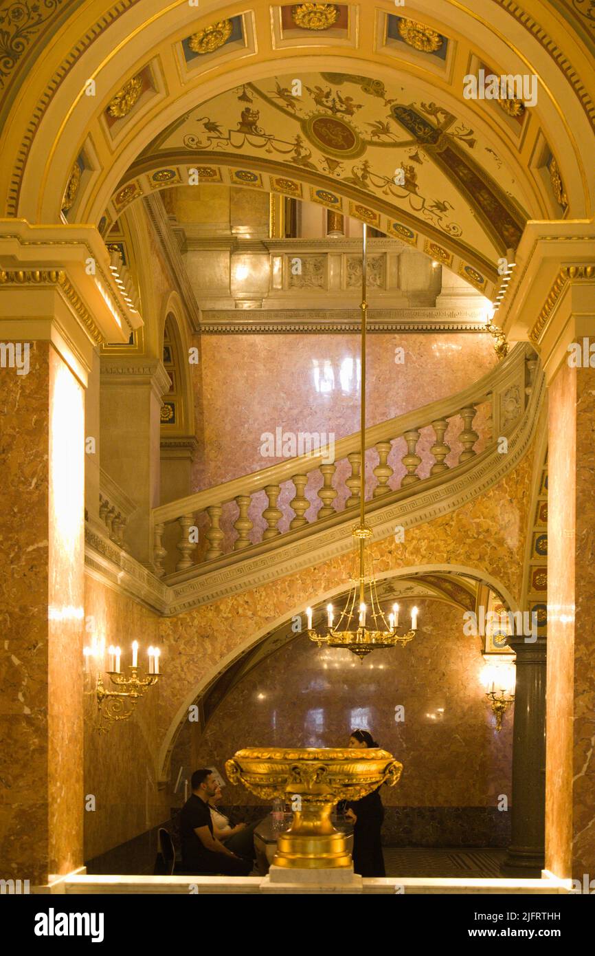Hungary, Budapest, State Opera House, interior, foyer Stock Photo - Alamy