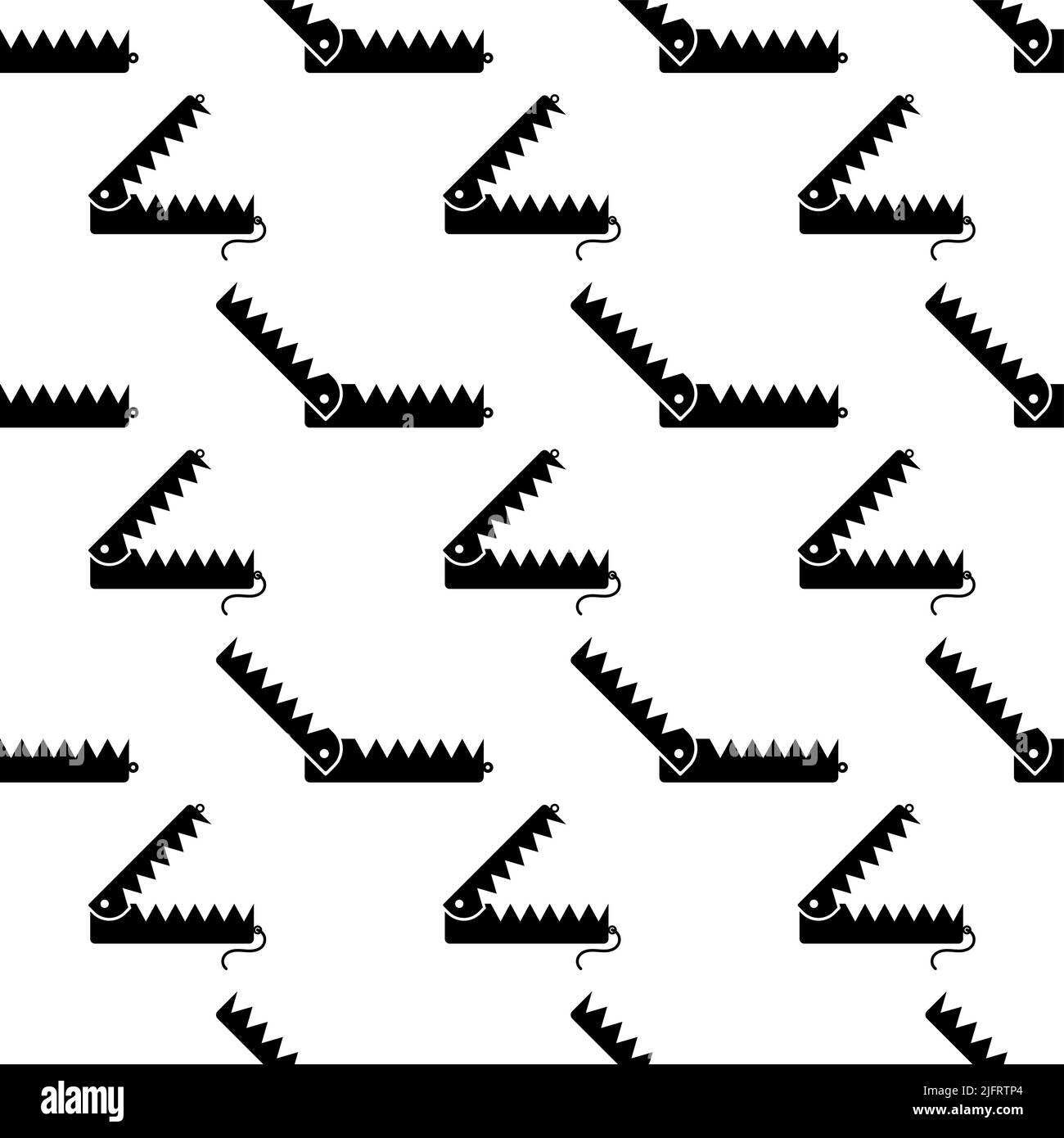 Animal Trap Icon Seamless Pattern, Animal Catching Trap Vector Art ...
