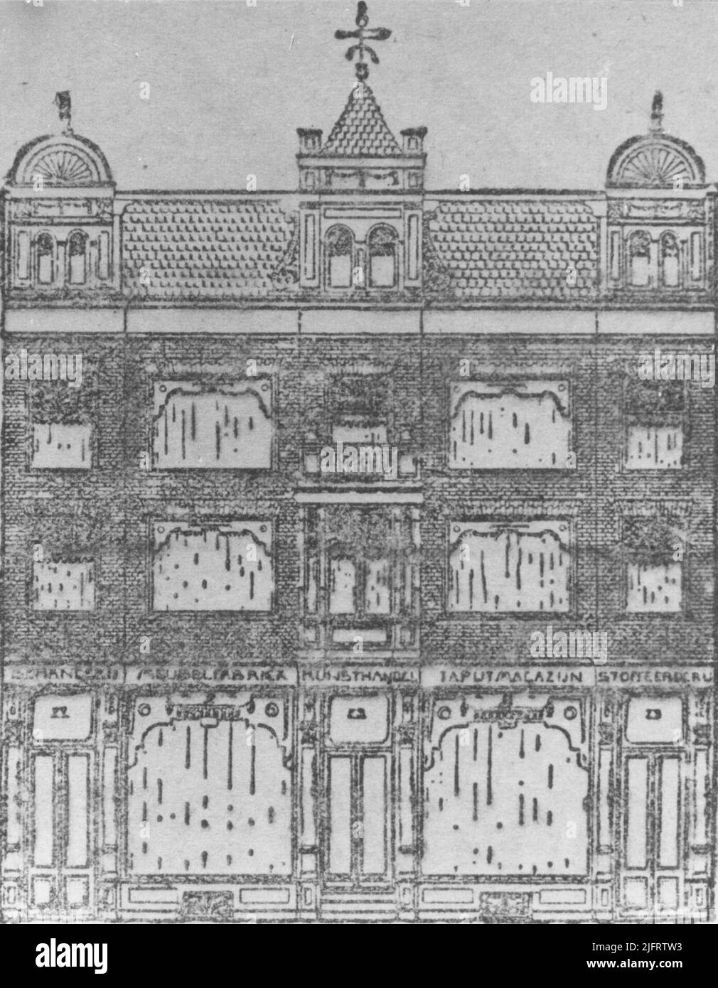 Peel drawing of the building (year 1906) by architect Remigius ...