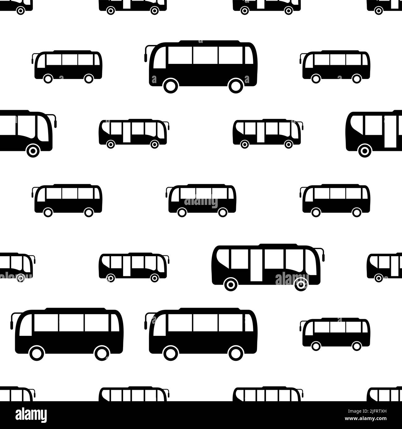 Bus Icon Seamless Pattern, Bus Vector Art Illustration Stock Vector ...