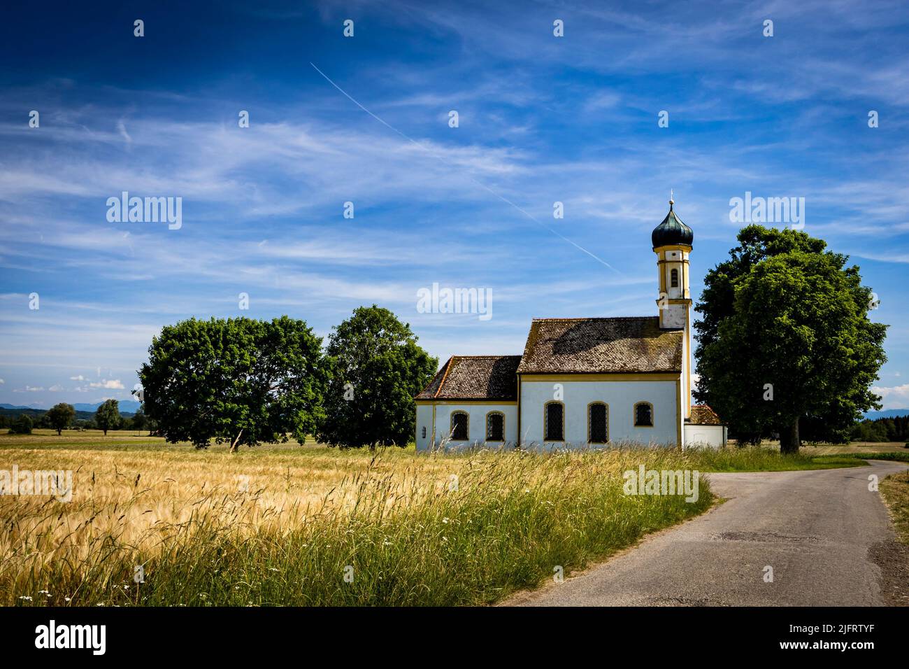 A breathtaking view of Saint Johannes der Taufer (Raisting) church ...