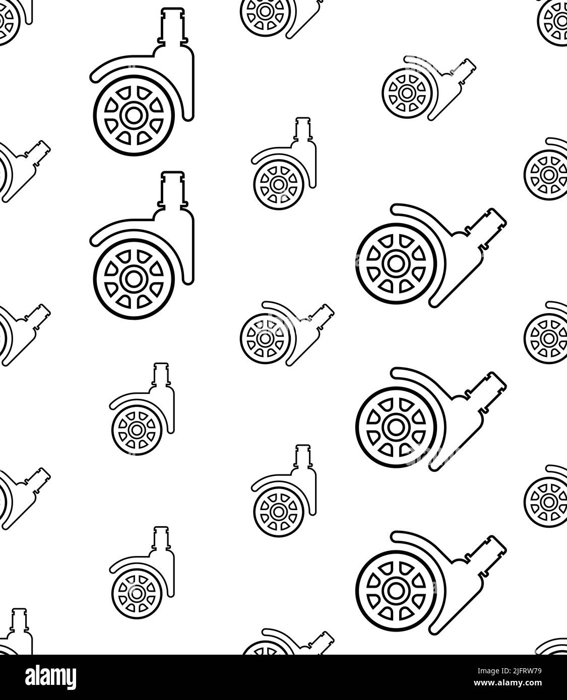 Caster Wheel Icon Seamless Pattern Vector Art Illustration Stock Vector ...