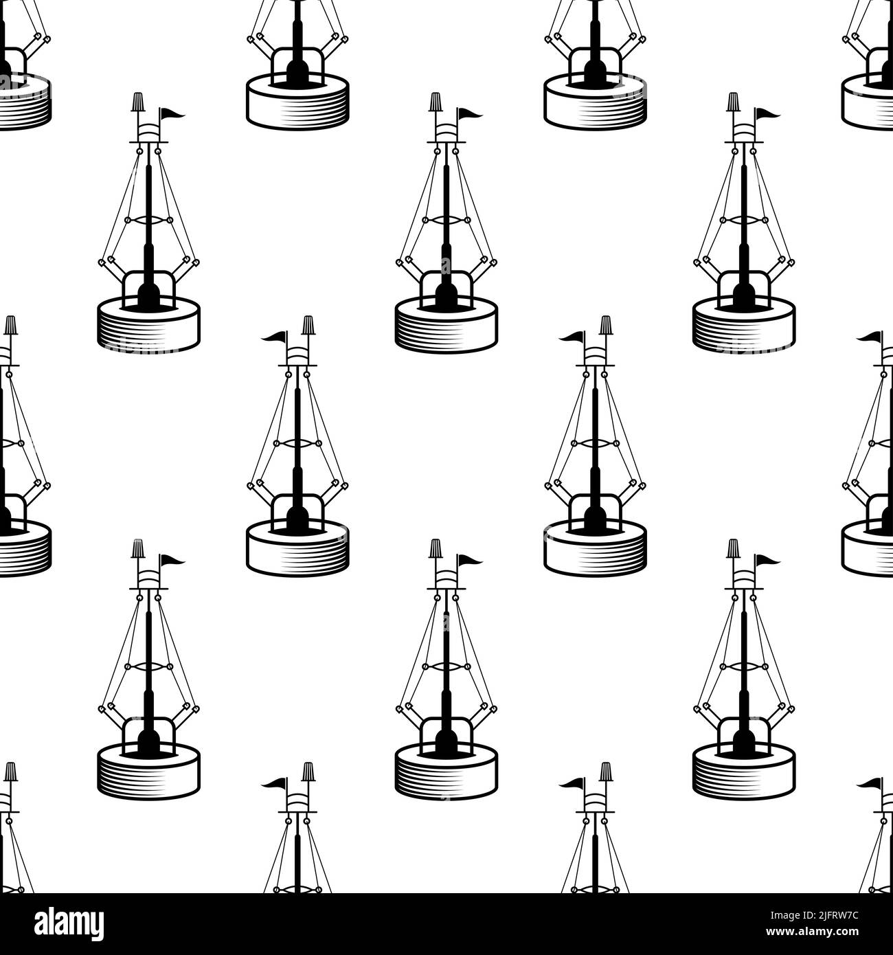 Buoy Icon Seamless Pattern, Float Buoy Icon Vector Art Illustration ...