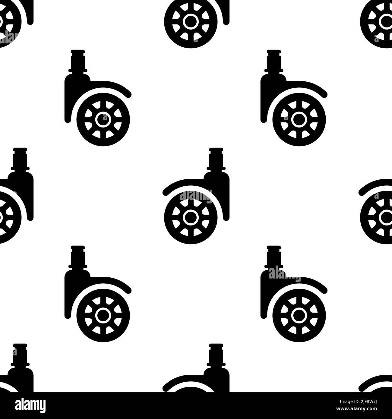 Caster Wheel Icon Seamless Pattern Vector Art Illustration Stock Vector ...