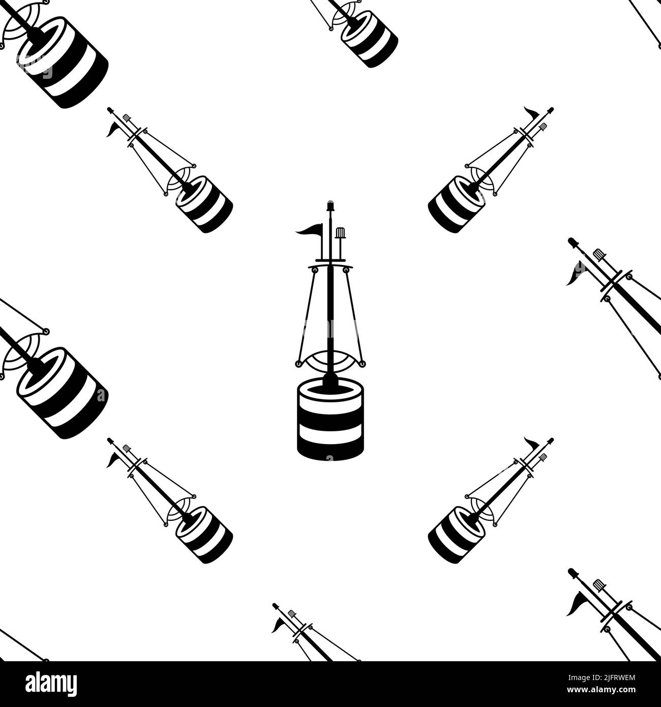 Buoy Icon Seamless Pattern, Float Buoy Icon Vector Art Illustration ...