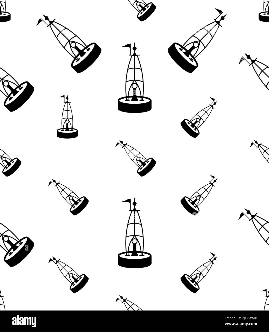 Buoy Icon Seamless Pattern, Float Buoy Icon Vector Art Illustration ...
