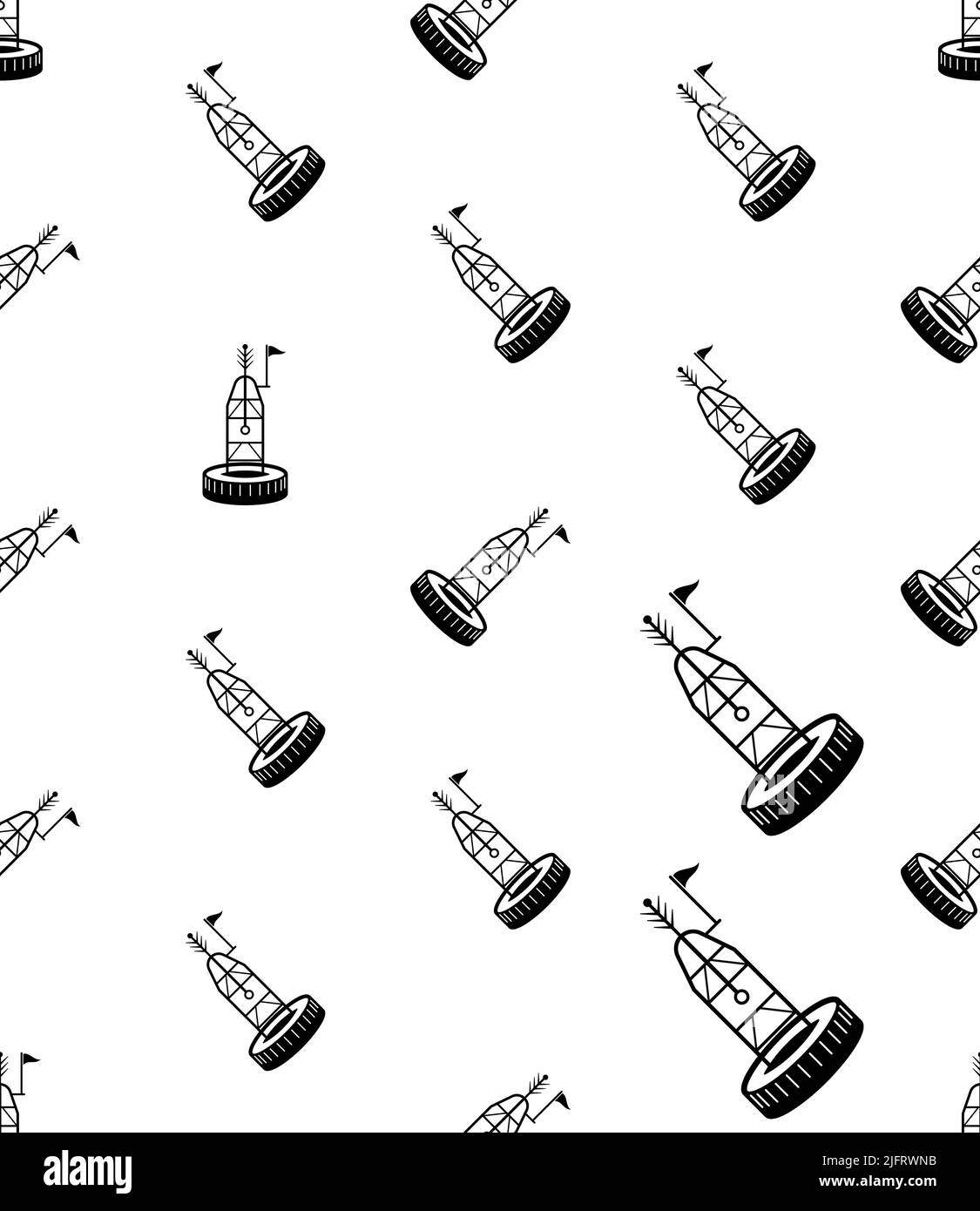 Buoy Icon Seamless Pattern, Float Buoy Icon Vector Art Illustration ...