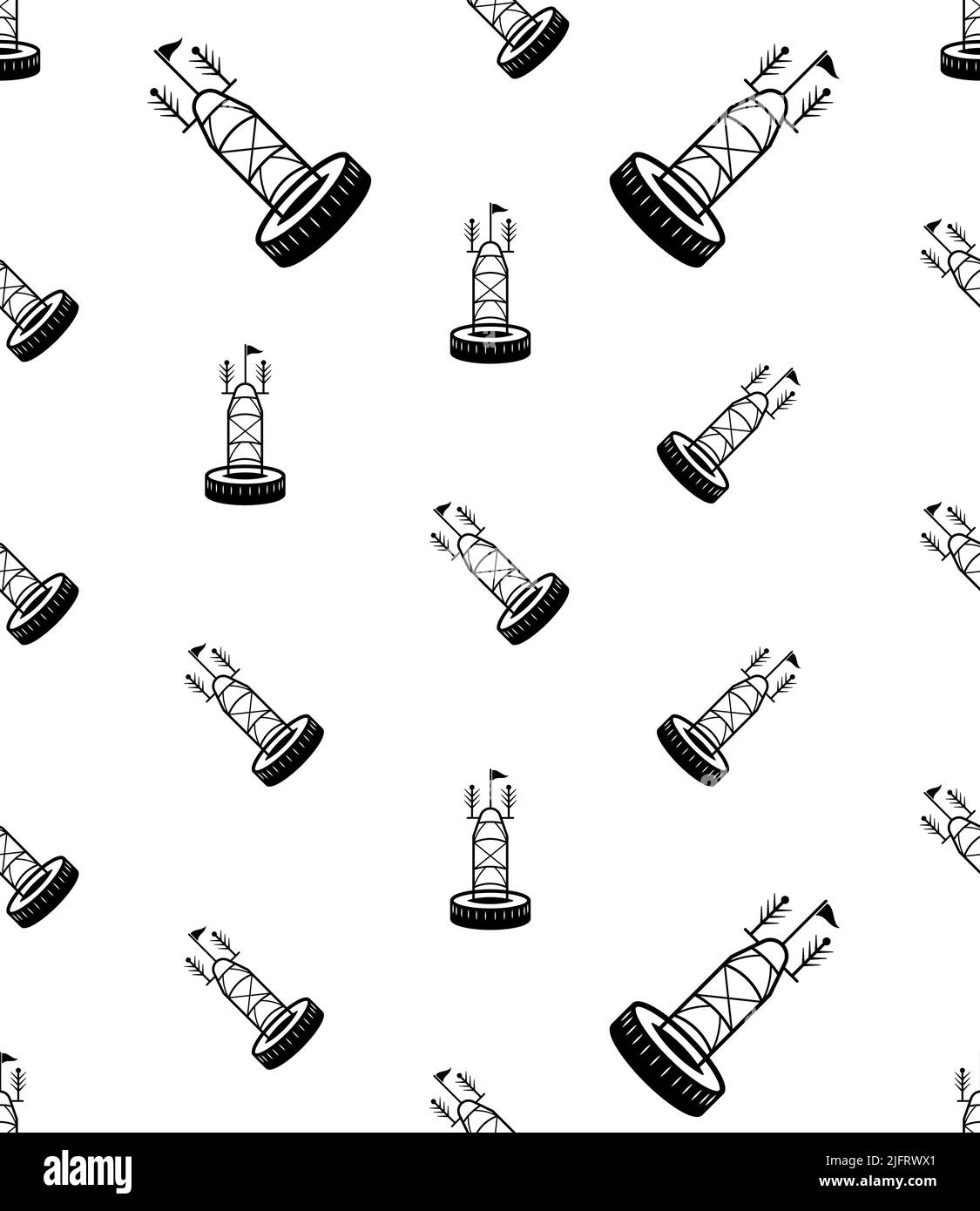 Buoy Icon Seamless Pattern, Float Buoy Icon Vector Art Illustration ...