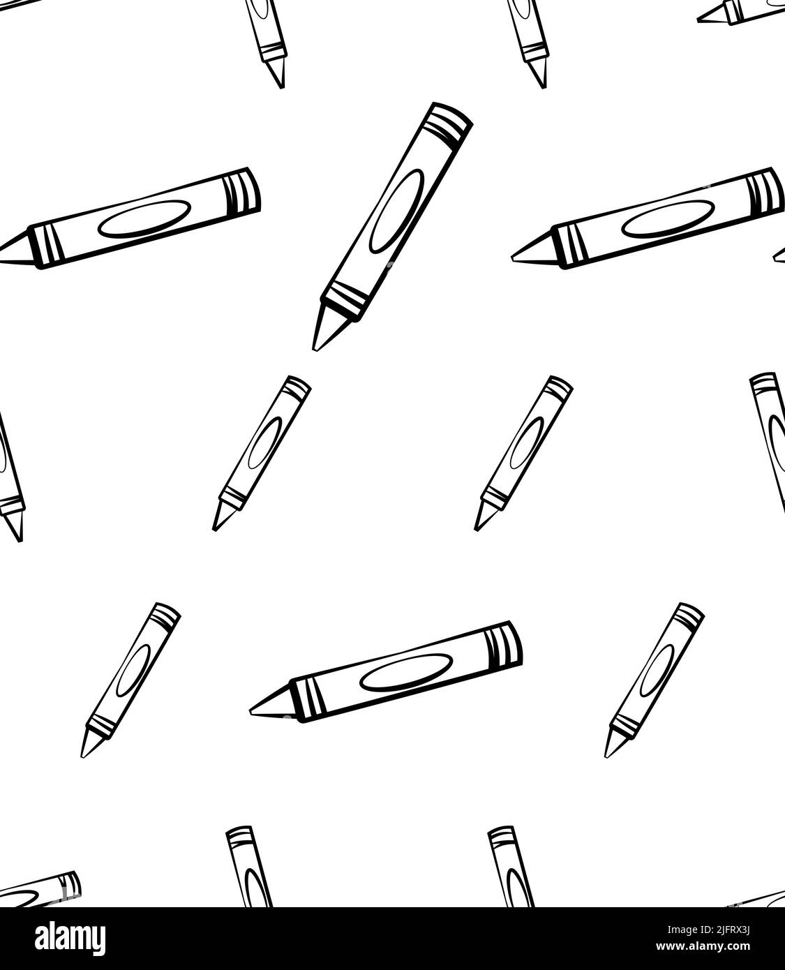 Crayon Icon Seamless Pattern, Drawing Crayon Vector Art Illustration Stock Vector Image & Art ...