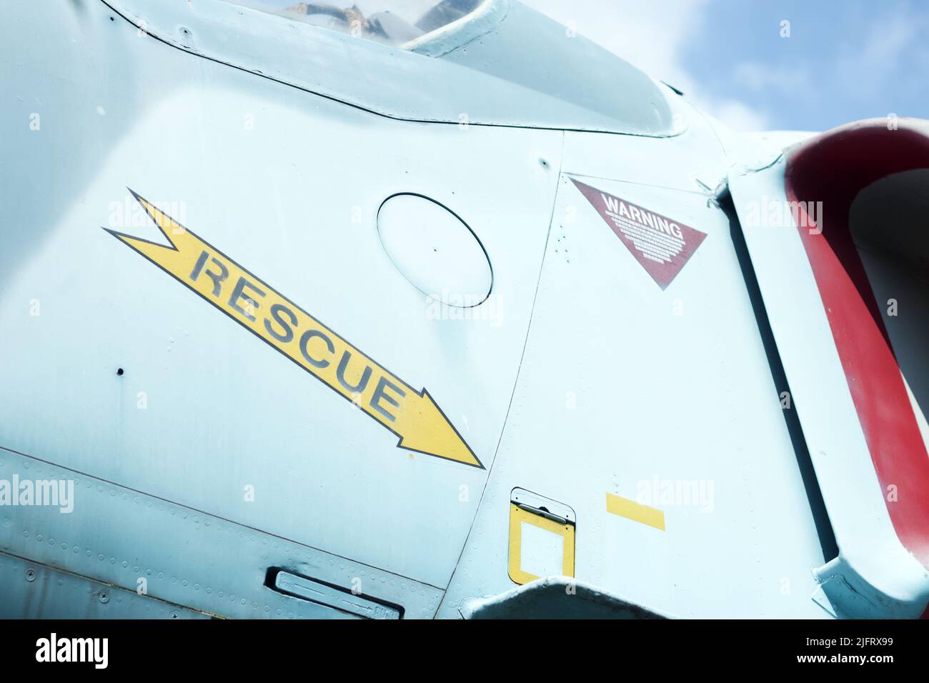 Rescue decal on an old aircraft Stock Photo - Alamy