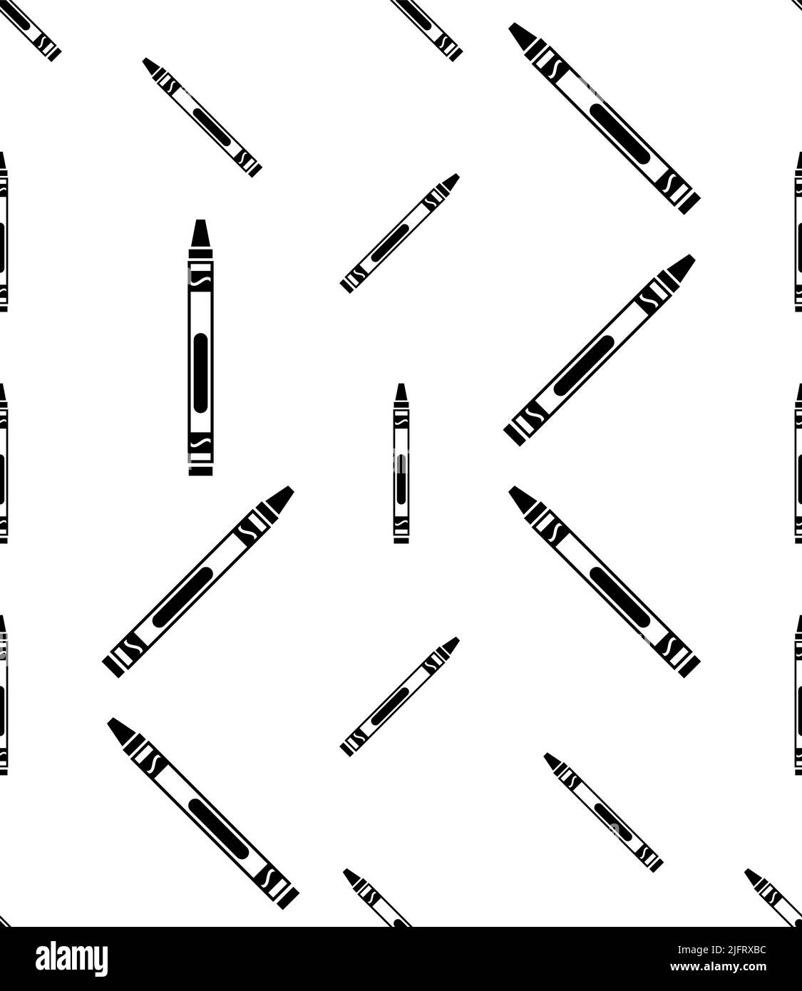 Crayon Icon Seamless Pattern, Drawing Crayon Vector Art Illustration ...