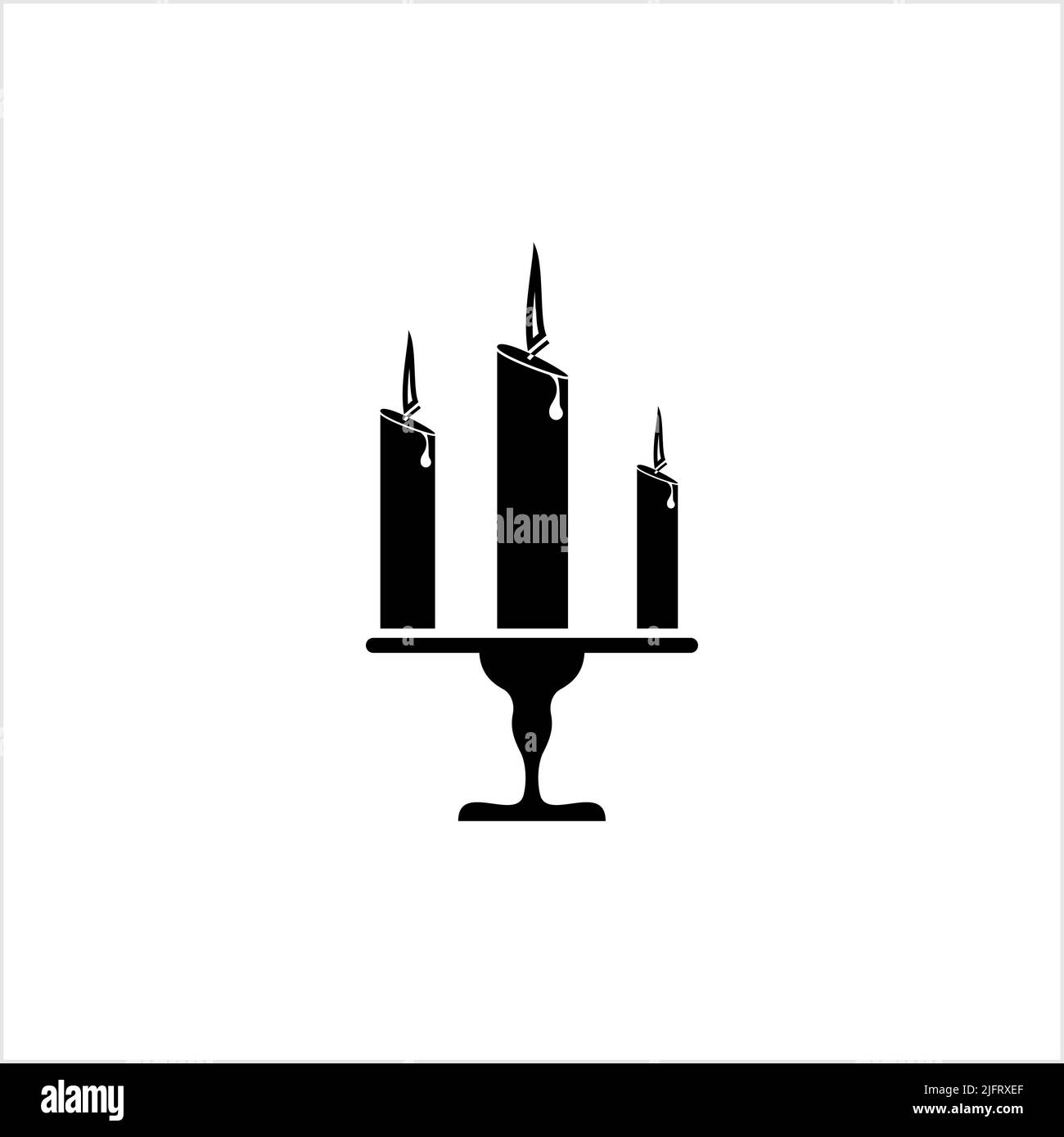 Candle Icon, Lit Candle Icon Vector Art Illustration Stock Vector Image ...