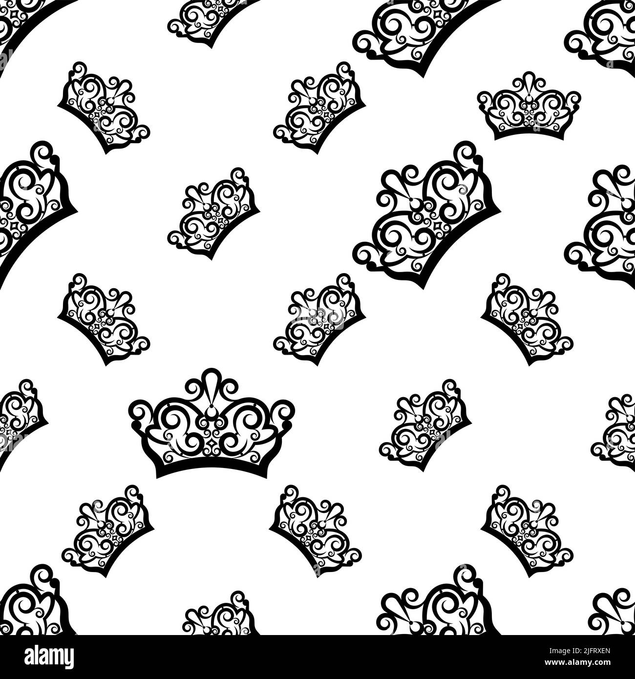 Crown Icon Seamless Pattern, Crown Vector Art Illustration Stock Vector ...