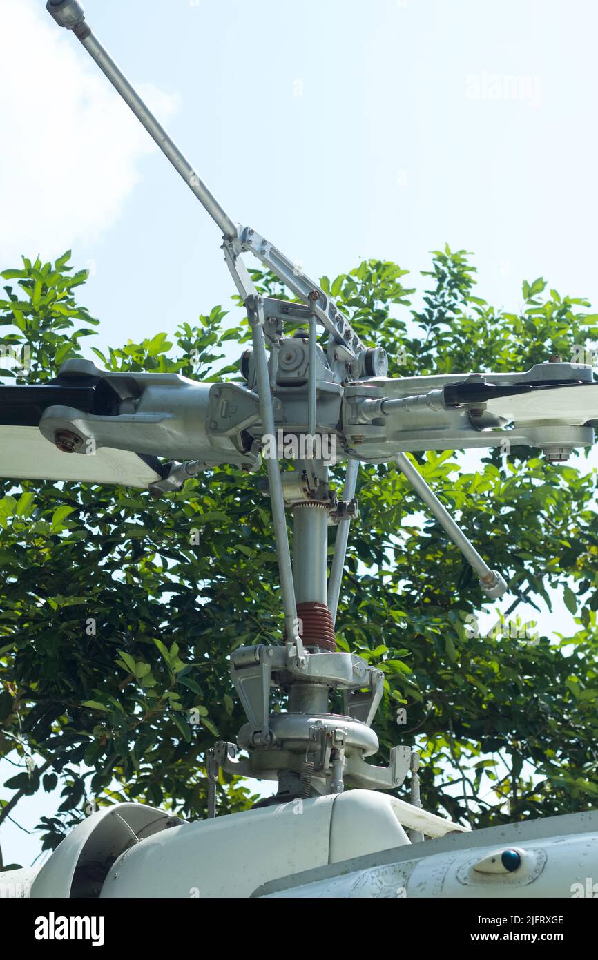 Main rotor and blades of an old military helicopter Stock Photo - Alamy