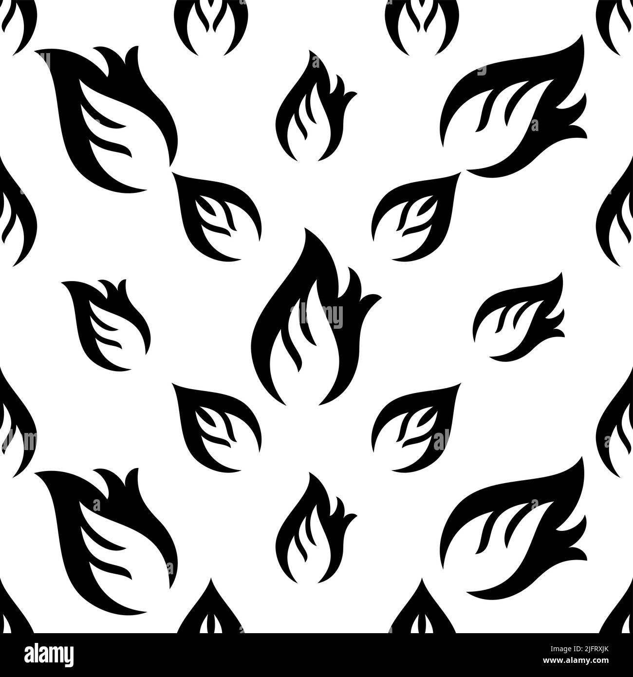 Fire Flame Icon Seamless Pattern, Fire Flame Vector Art Illustration ...