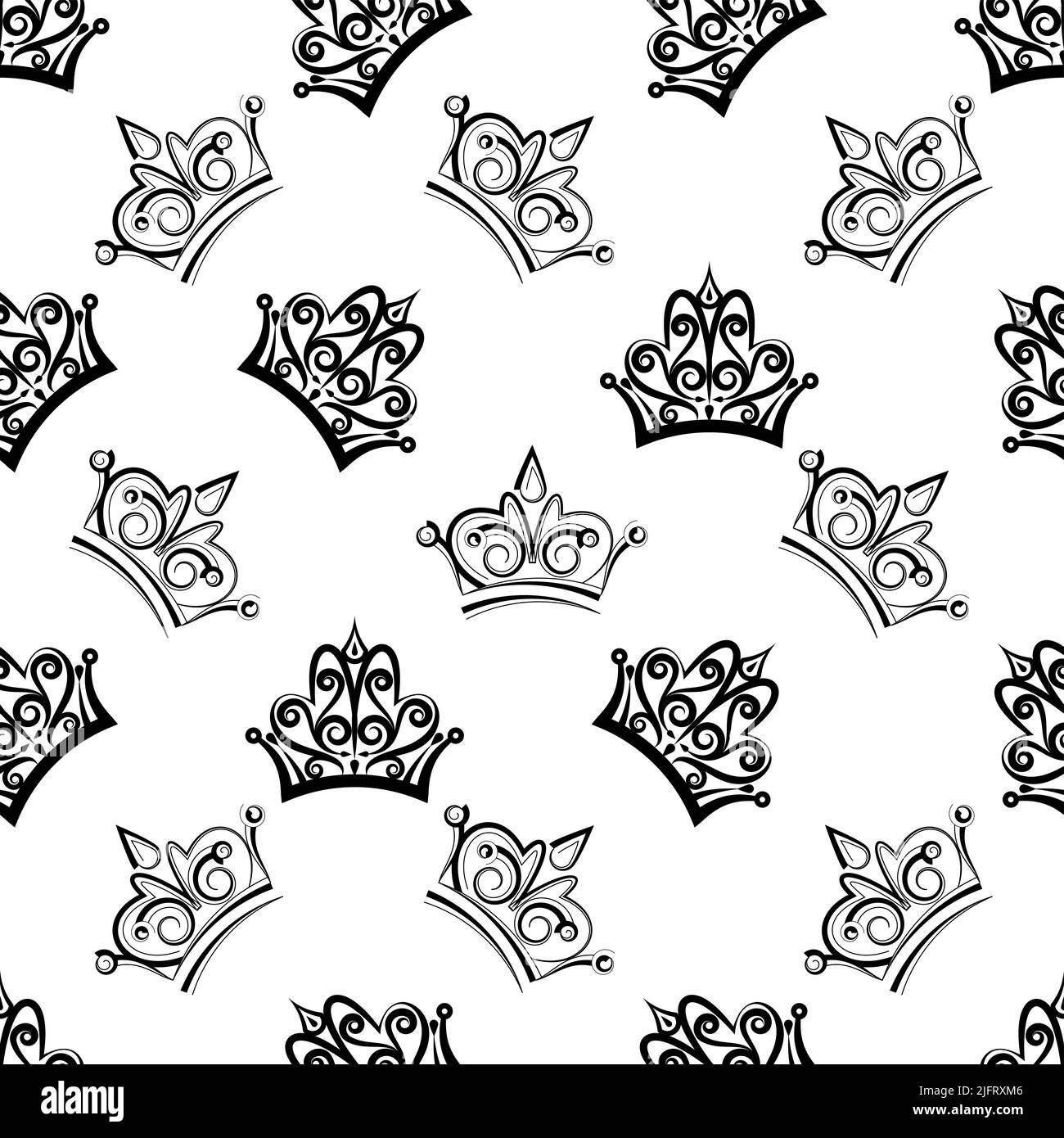 Crown Icon Seamless Pattern, Crown Vector Art Illustration Stock Vector ...