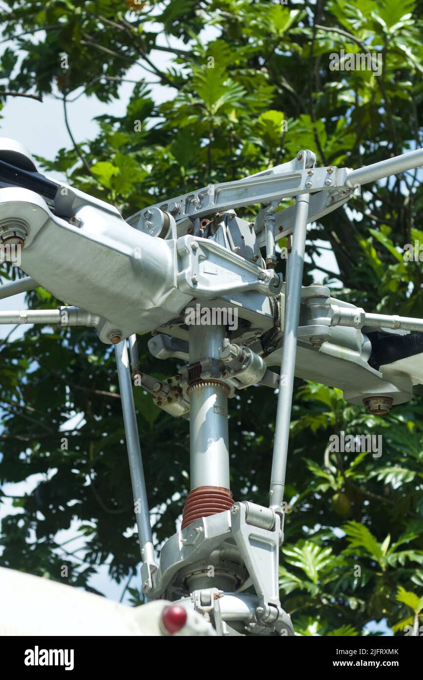 Main rotor and blades of an old military helicopter Stock Photo - Alamy