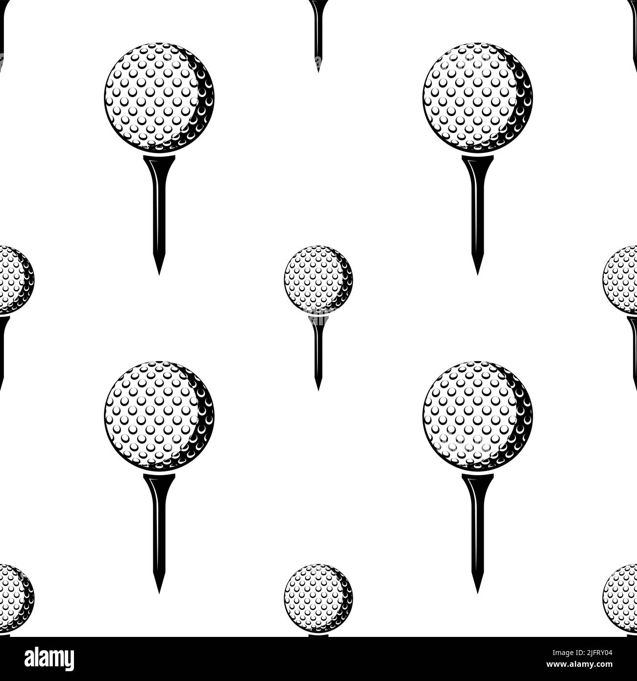 Golf Ball On Tee Icon Seamless Pattern Vector Art Illustration Stock ...