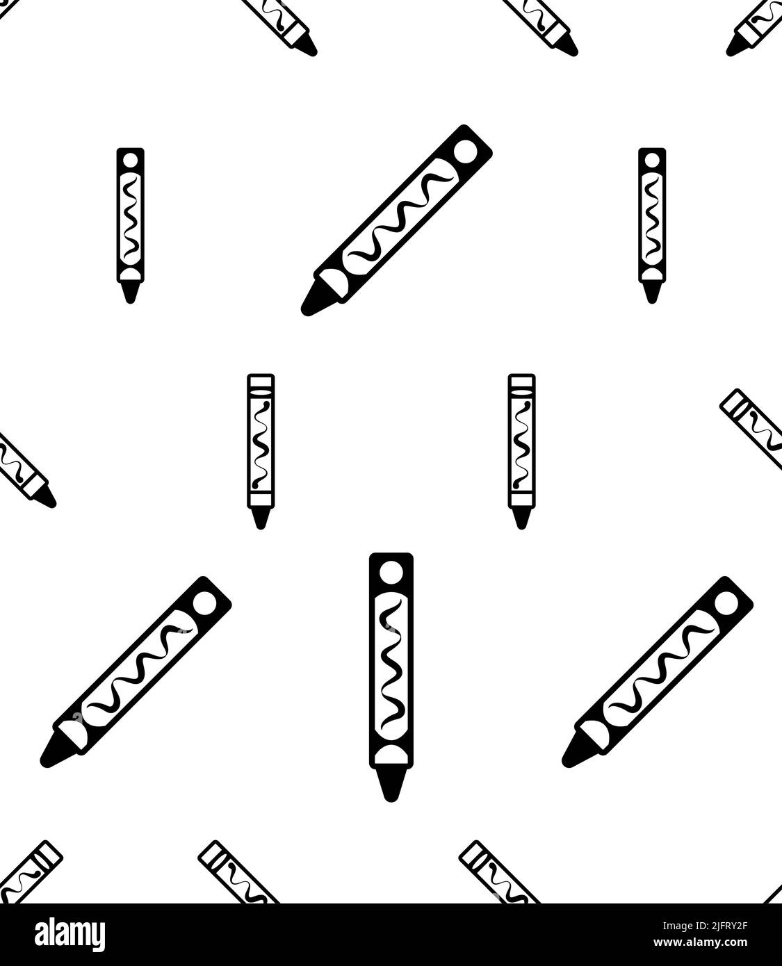 Crayon Icon Seamless Pattern, Drawing Crayon Vector Art Illustration Stock Vector Image & Art ...
