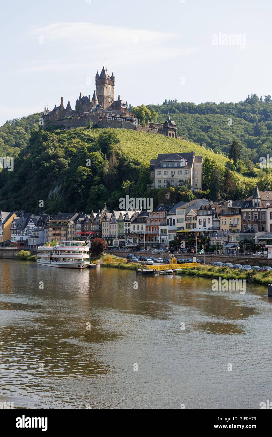 Cochem, a German city on the Mosel River in the Cochem-Zell district ...