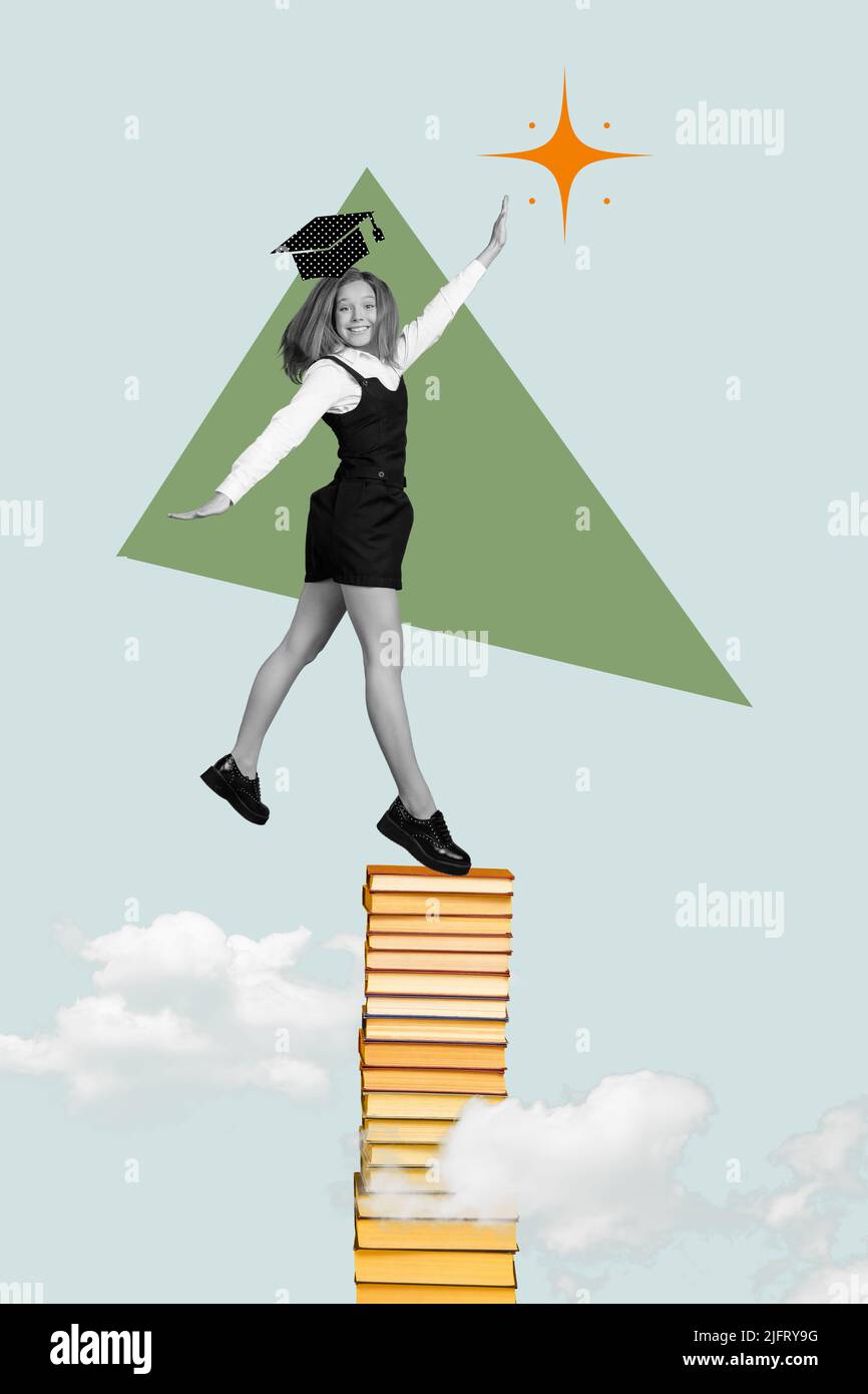 Graphics poster of nerd schoolchild reach star motivation concept gain ...