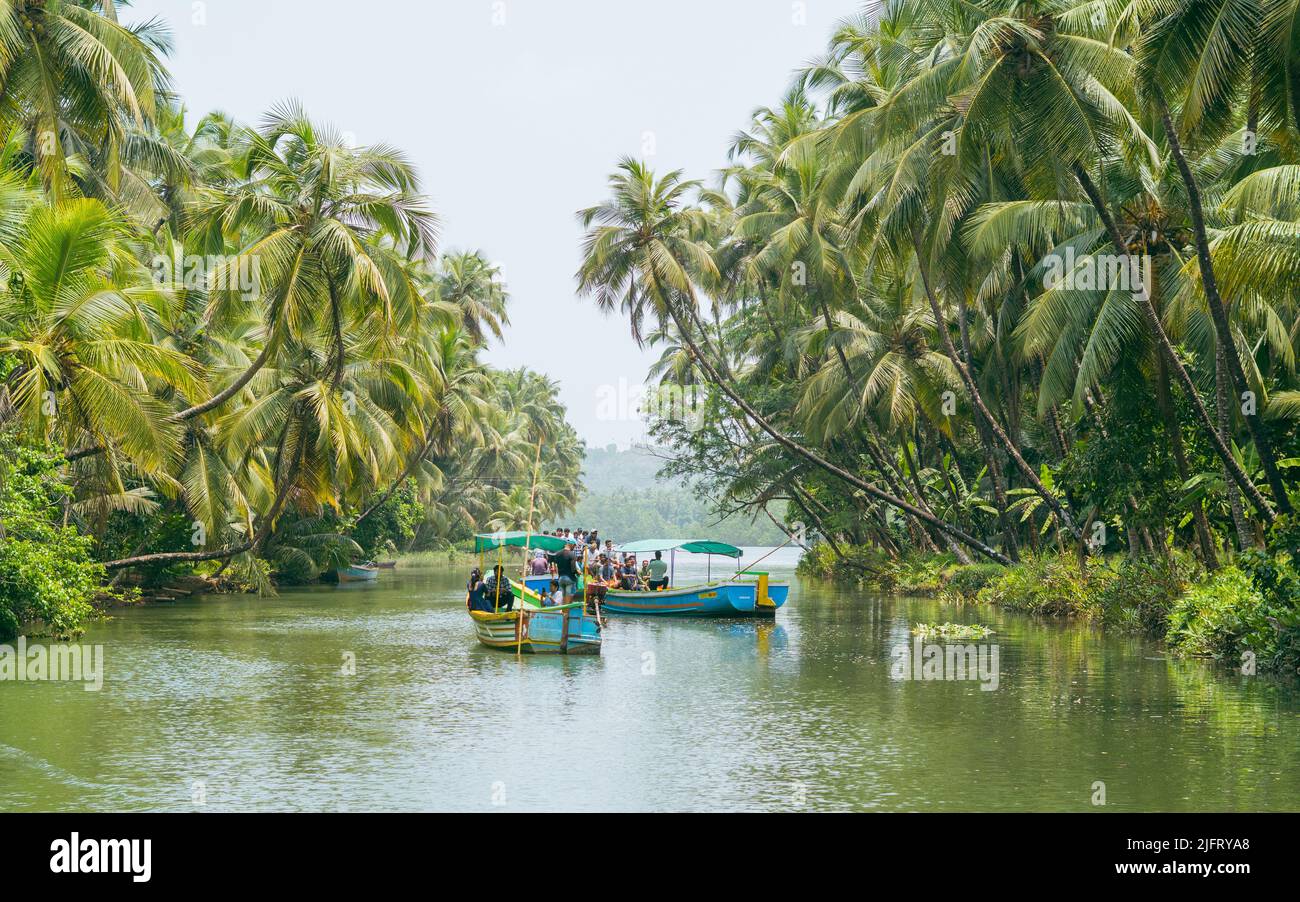 Sharavati river, Karnataka, India - April 03,2022: Landscape view of ...