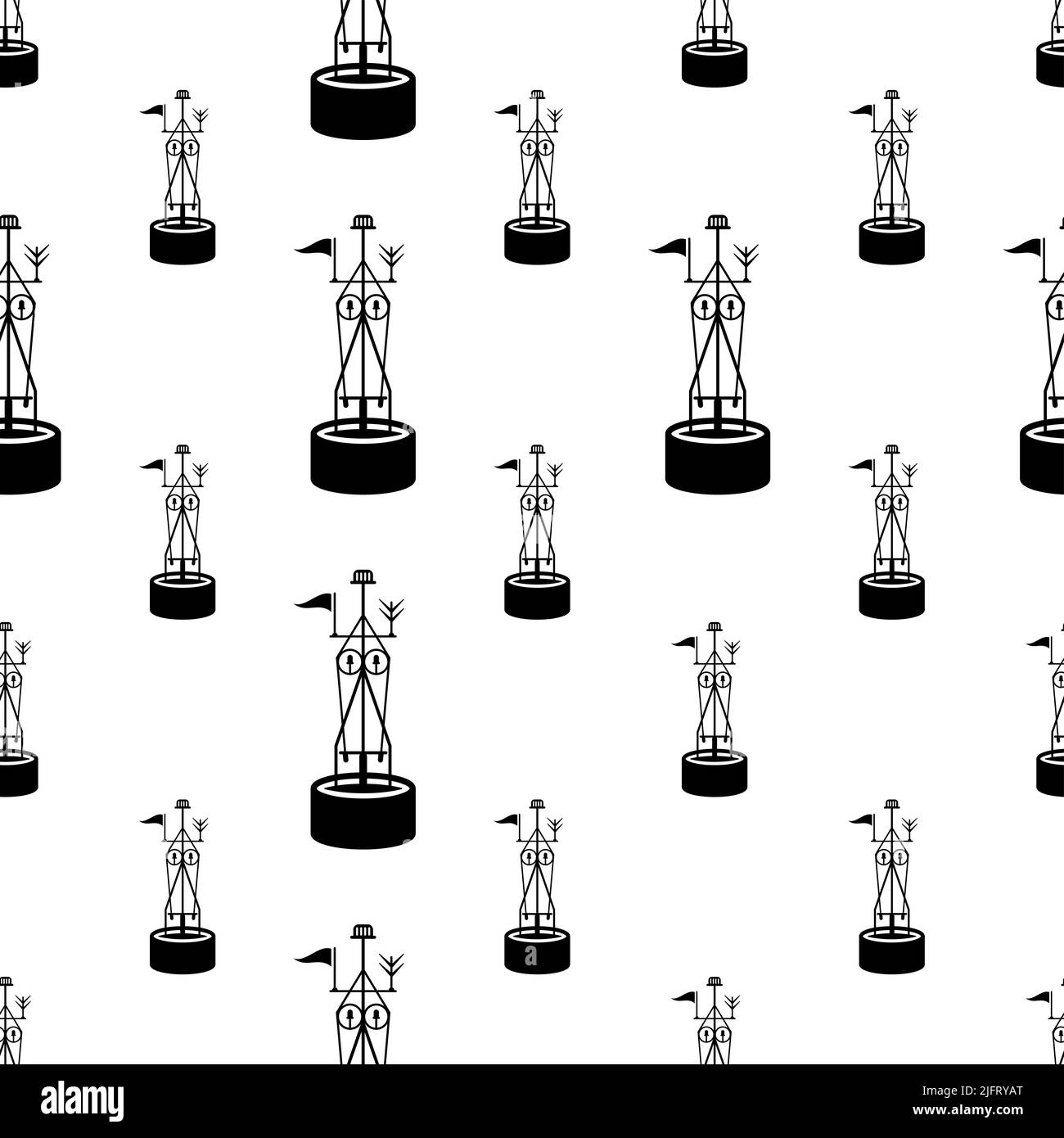 Buoy Icon Seamless Pattern, Float Buoy Icon Vector Art Illustration ...