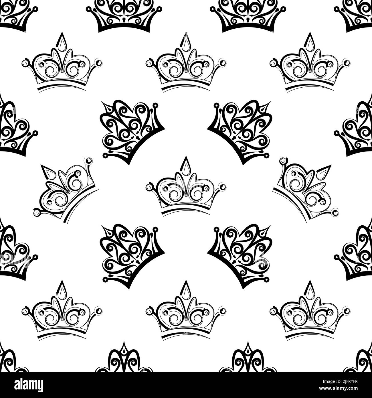 Crown Icon Seamless Pattern, Crown Vector Art Illustration Stock Vector ...
