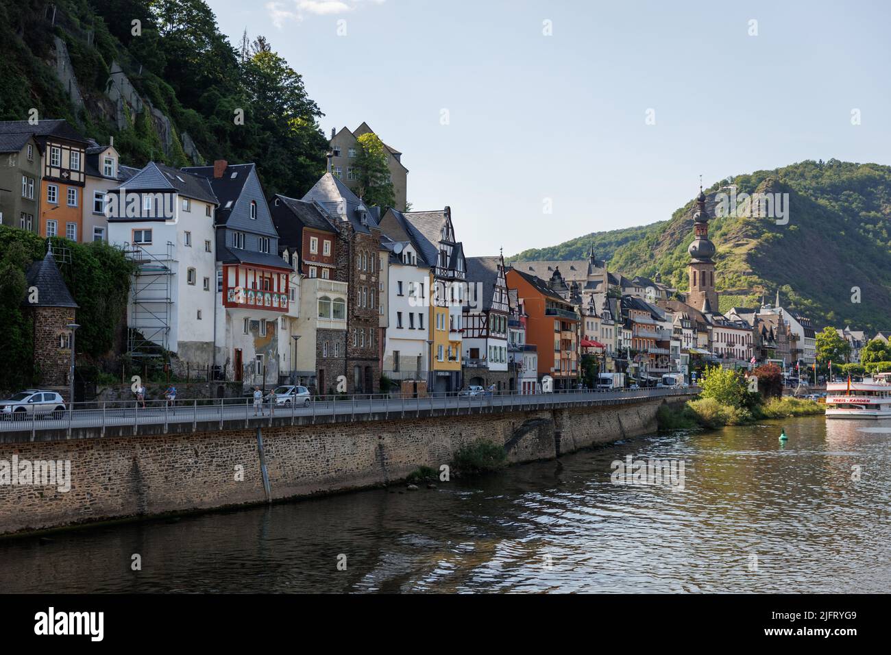 Cochem, a German city on the Mosel River in the Cochem-Zell district ...
