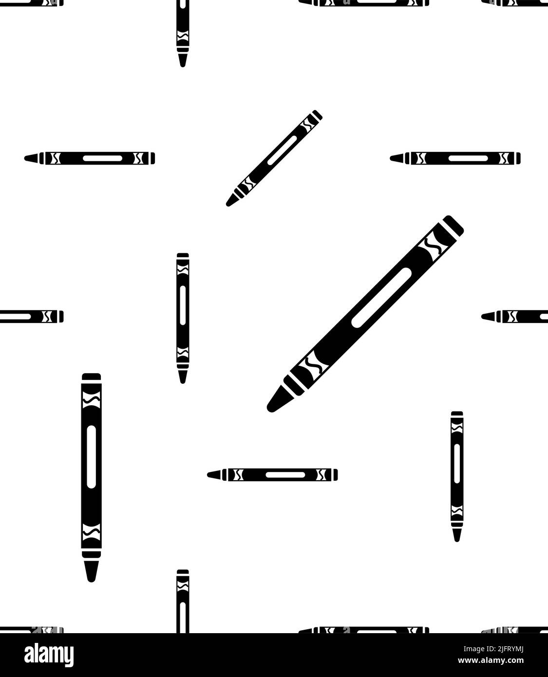 Crayon Icon Seamless Pattern, Drawing Crayon Vector Art Illustration ...