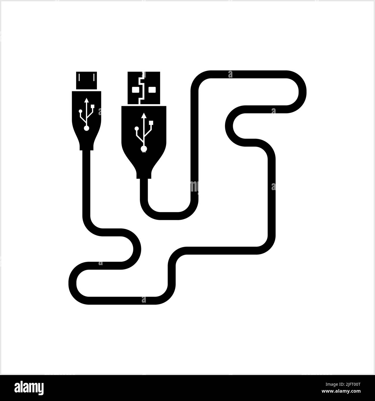 Micro Usb Cable, Usb Cable Vector Art Illustration Stock Vector Image ...