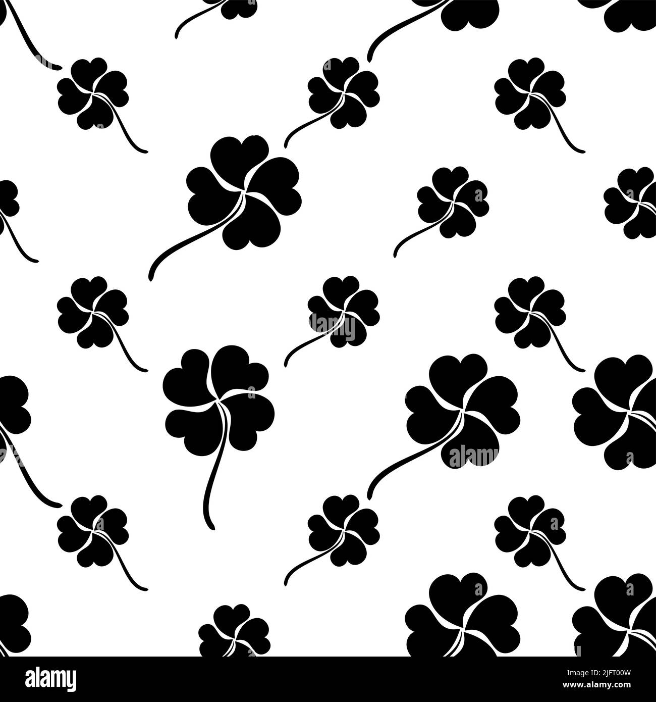 Clover Four Leaf Shamrock Seamless Pattern Vector Art Illustration ...