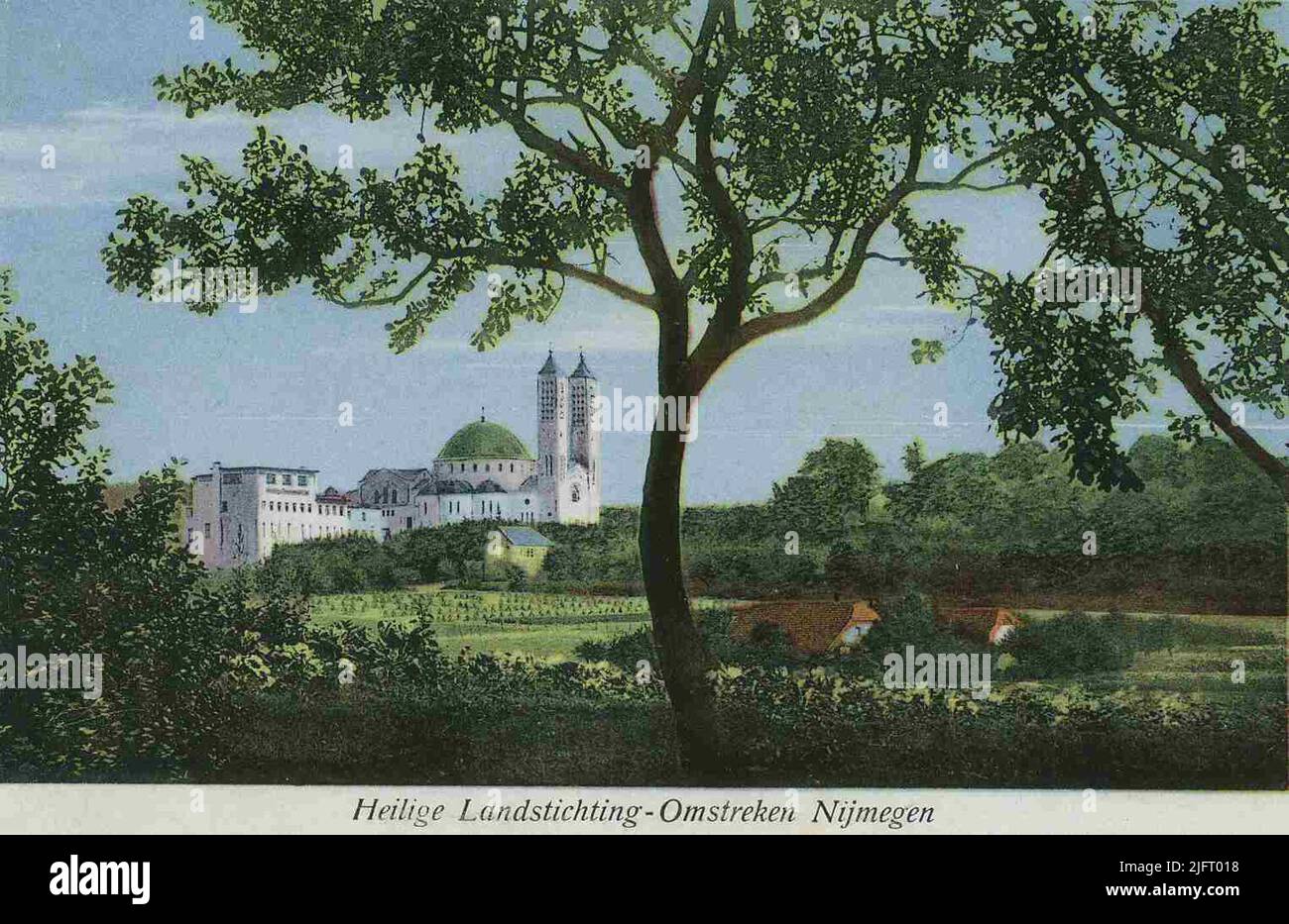 A panorama of the Cenakelkerk and the monastery on the Sionsberg of the ...