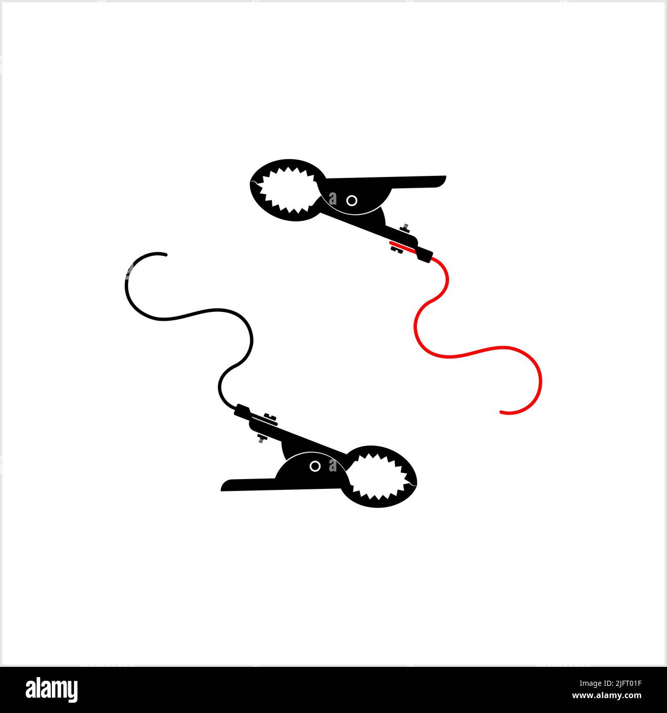 Electric Crocodile Clips With Wire Vector Art Illustration Stock Vector ...