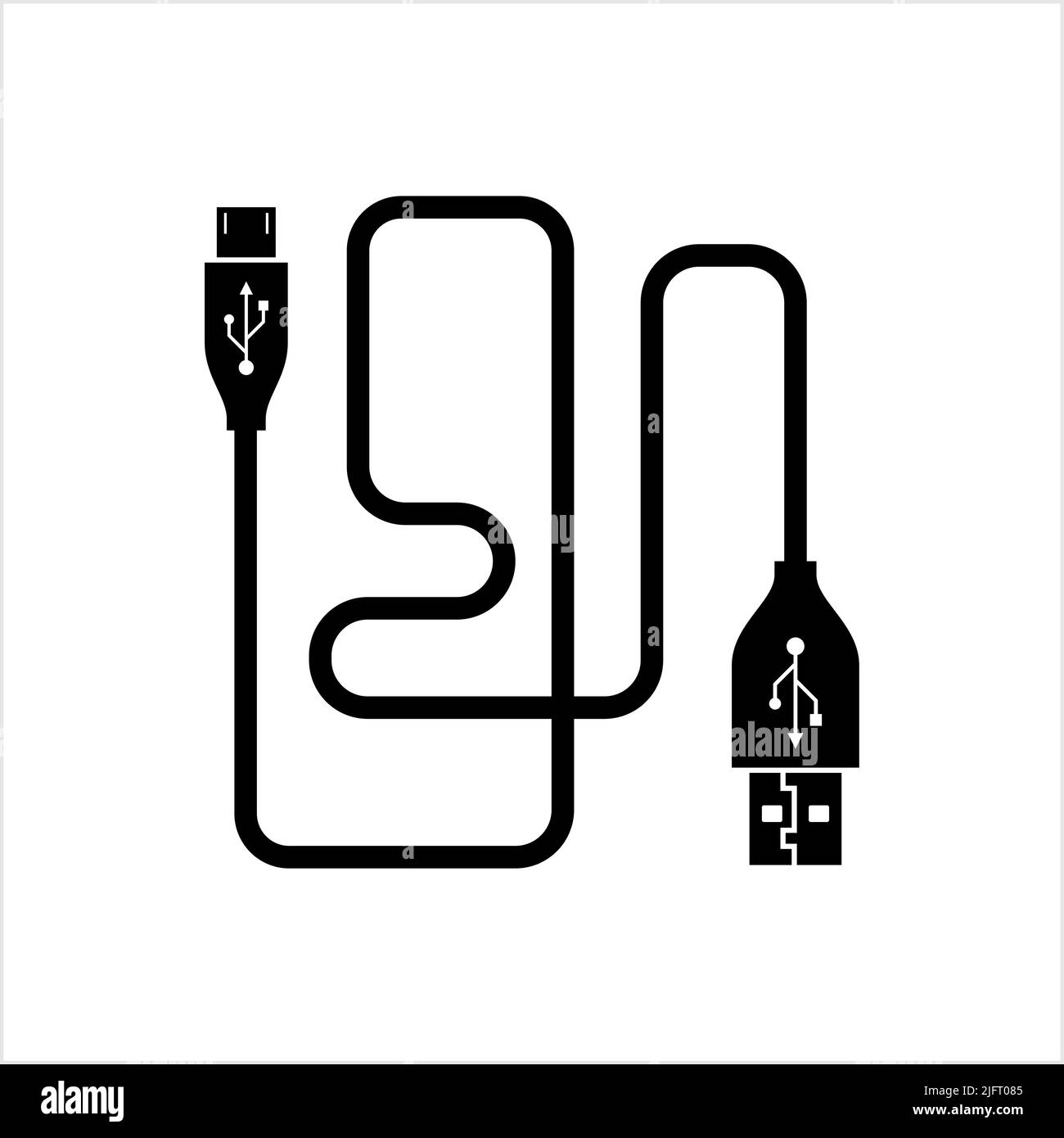 Micro Usb Cable, Usb Cable Vector Art Illustration Stock Vector Image ...