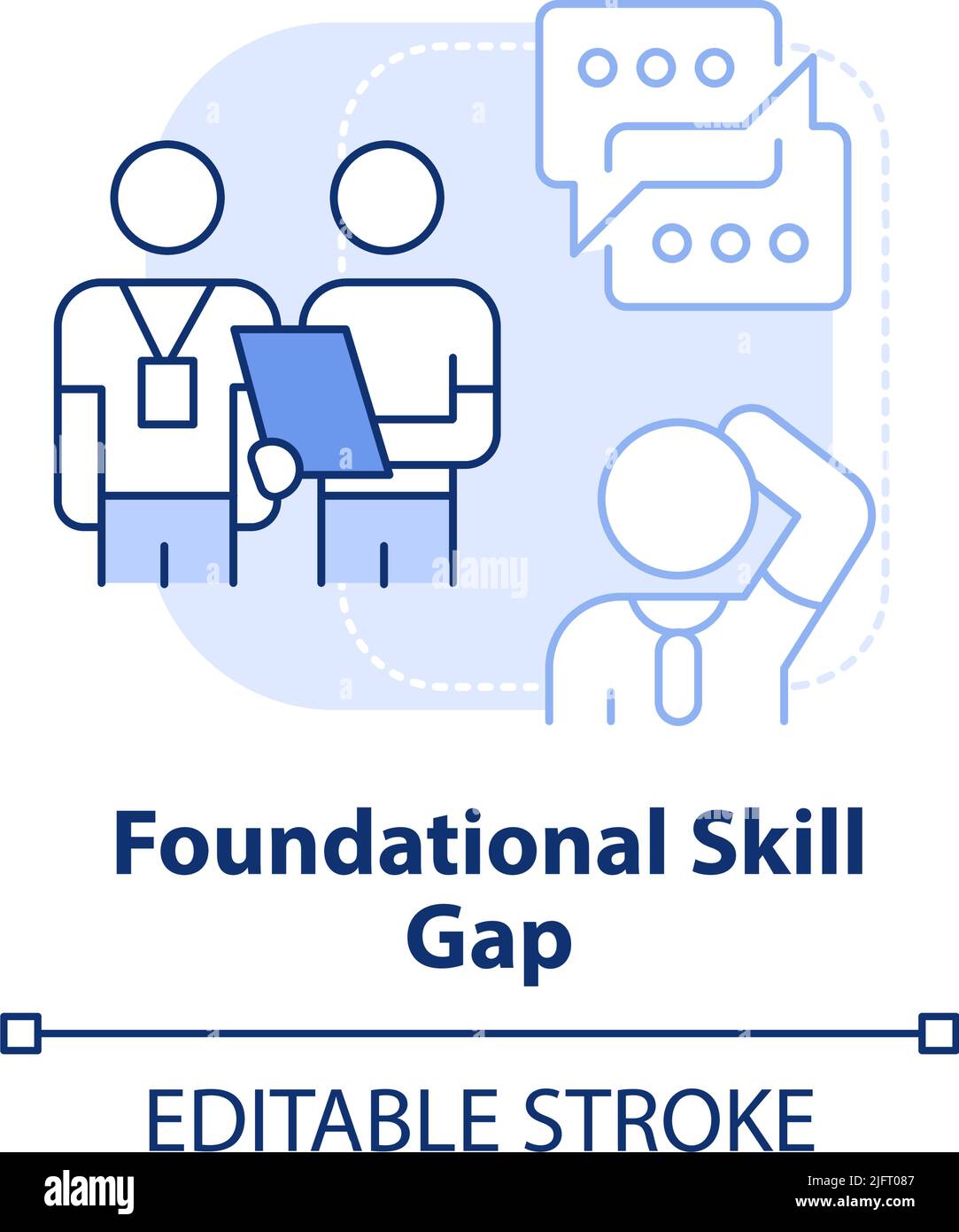 Foundational skill gap light blue concept icon Stock Vector Image & Art ...