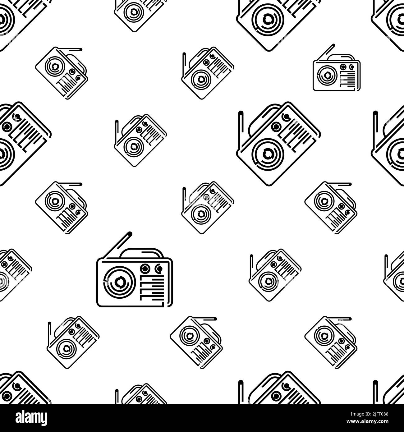 Radio Icon Electronic Device Seamless Pattern Vector Art Illustration Stock Vector Image And Art