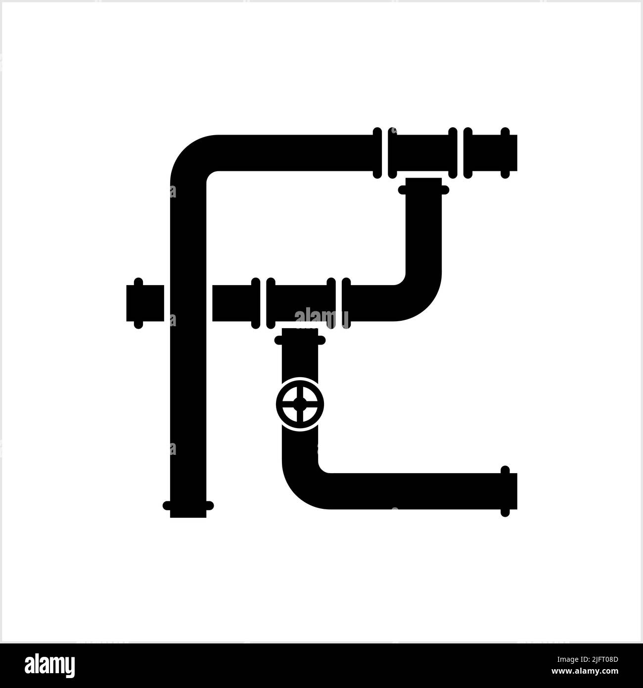 Pipe Icon, Pipe Fitting Icon, Water, Gas, Oil Pipeline, Plumbing Work ...