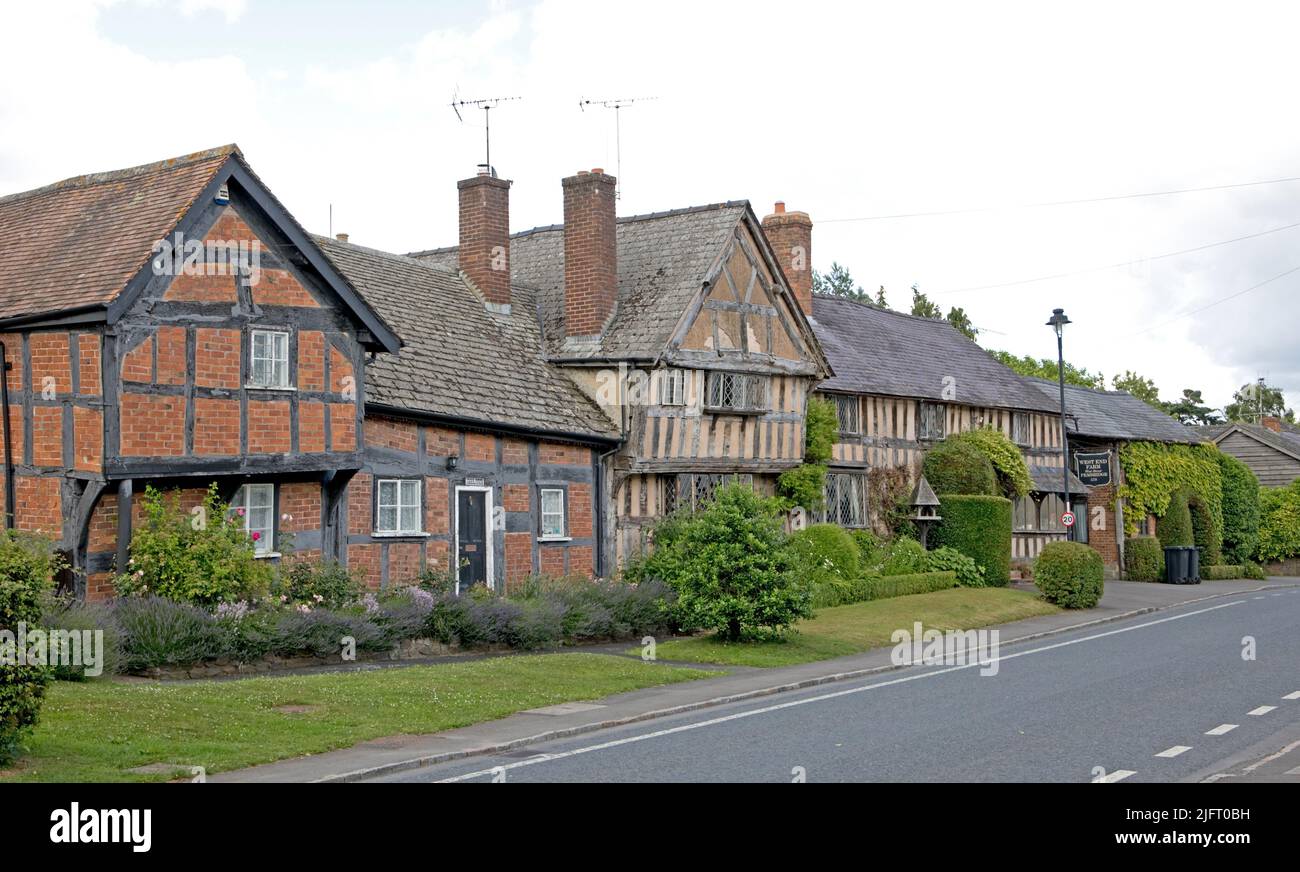 Brick House is a square panelled mediaeval timber-framied with red ...