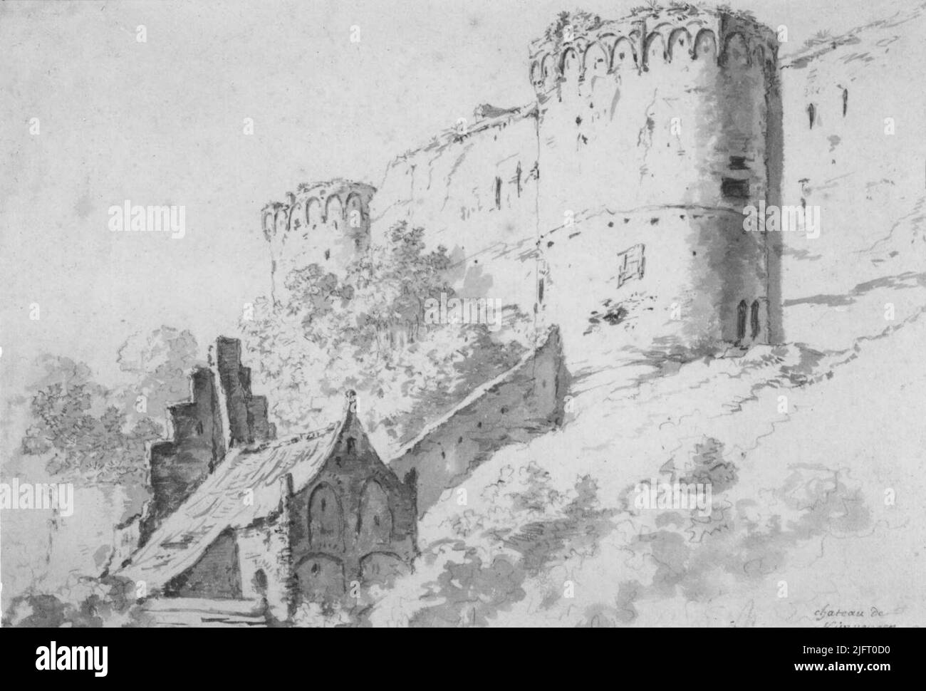 A drawing in black chalk brush in gray crops by Adam Pijnacker (1622 ...