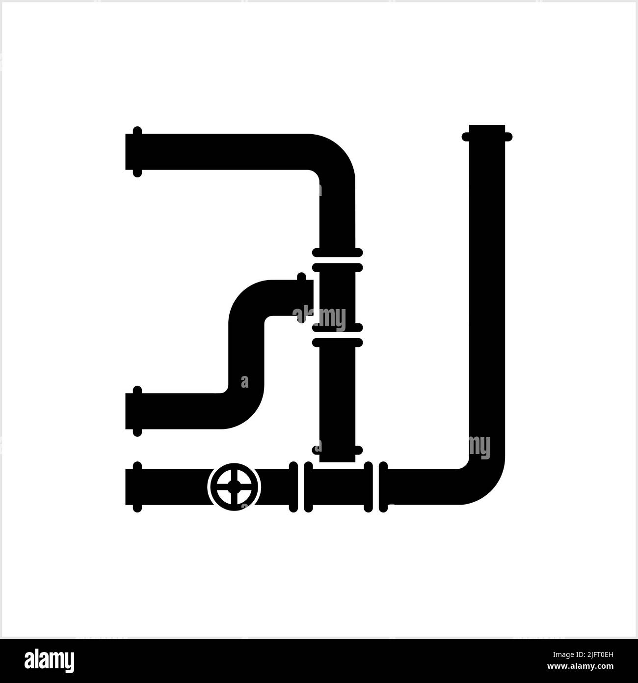 Pipe Icon, Pipe Fitting Icon, Water, Gas, Oil Pipeline, Plumbing Work ...