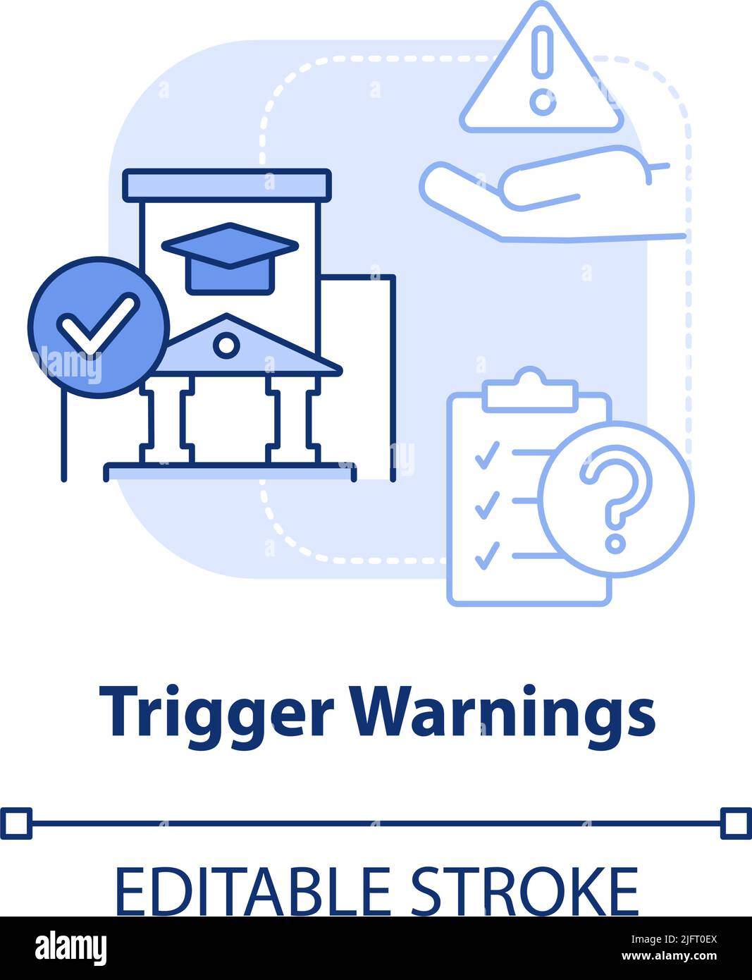 Trigger warnings light blue concept icon Stock Vector Image & Art - Alamy