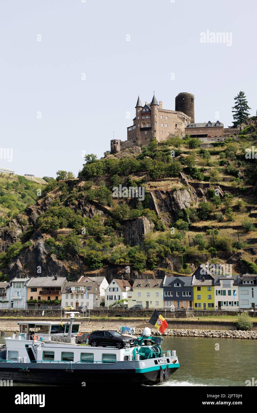 Cochem, a German city on the Mosel River in the Cochem-Zell district ...