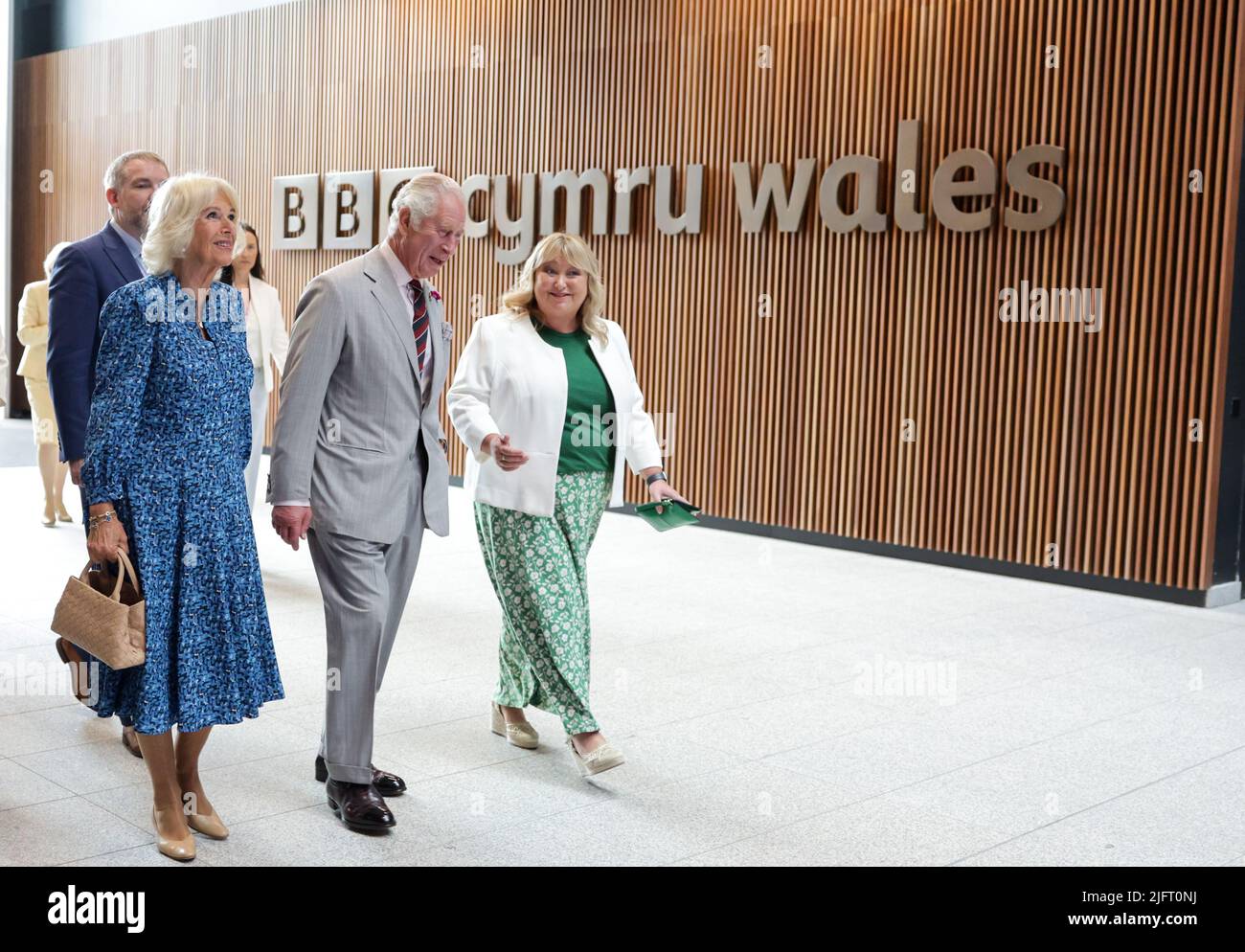 The Prince of Wales and the Duchess of Cornwall visit BBC Wales's new ...