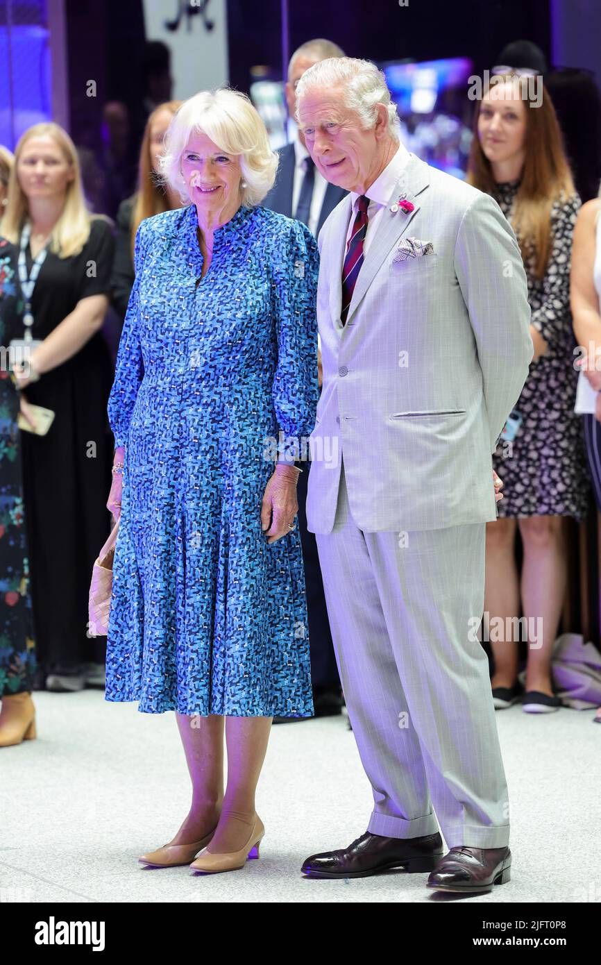 The Prince of Wales and the Duchess of Cornwall visit to BBC Wales's ...